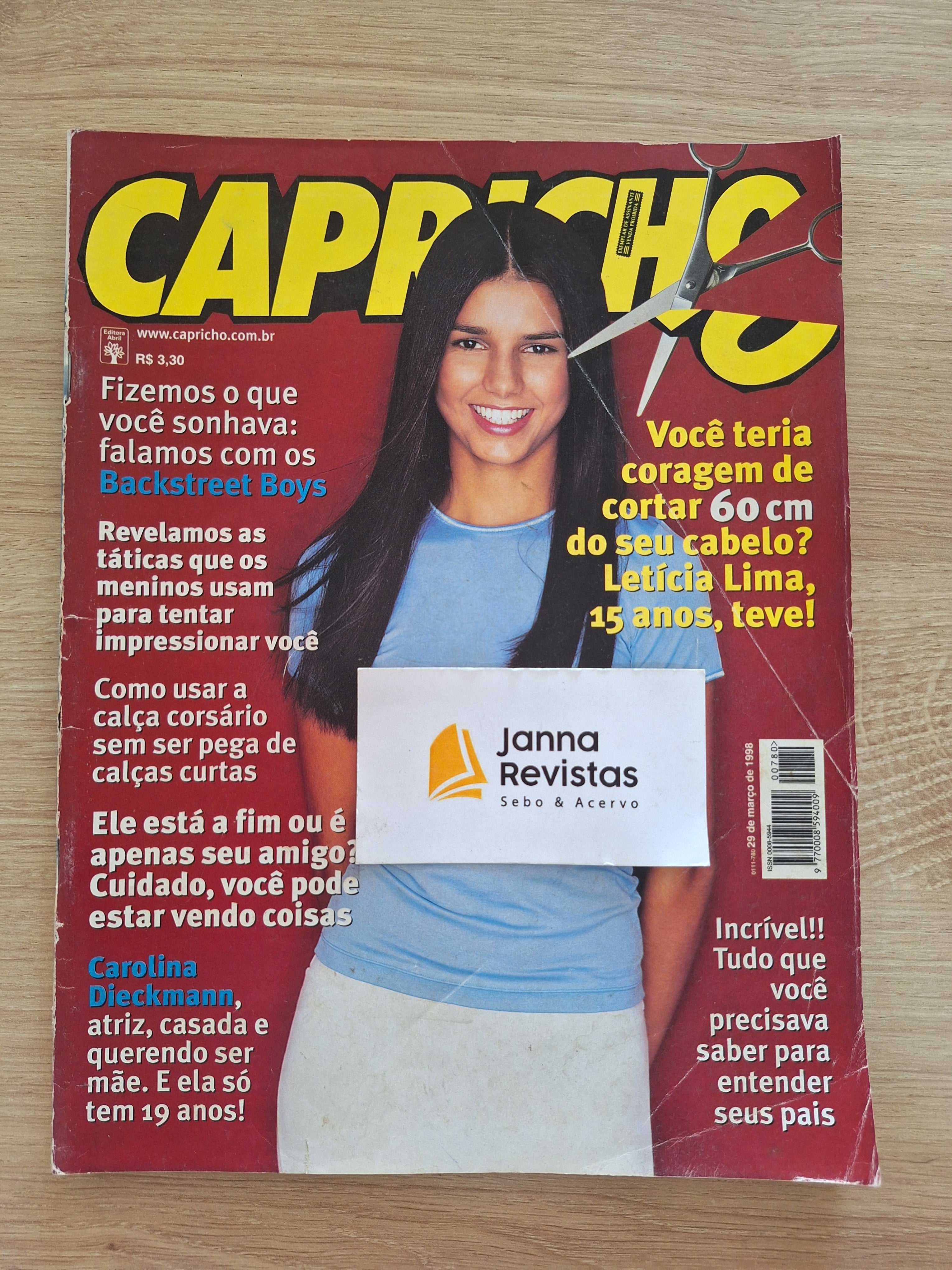 Revista Capricho 780 (1998) – Janna Revistas e Discos